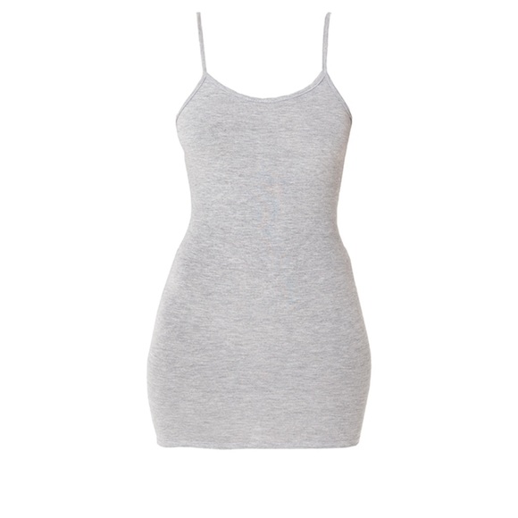 PrettyLittleThing | Dresses | Gray Plt Strappy Scoop Neck Bodycon Dress ...